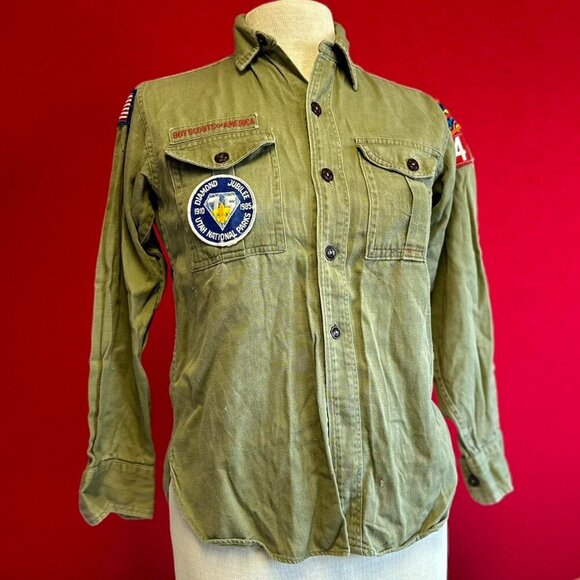 Boy Scouts | Shirts & Tops | Vintage 8s Boy Scout Button Down Long ...